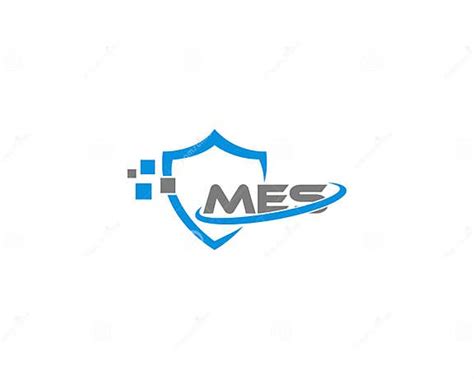 Letters Mes Logo With Shield Style Creative Design Concept Stock
