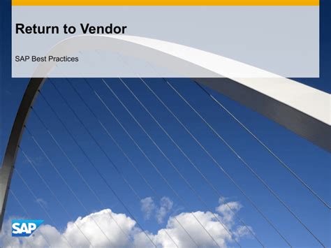 Sap Return To Vendor Process Best Practices