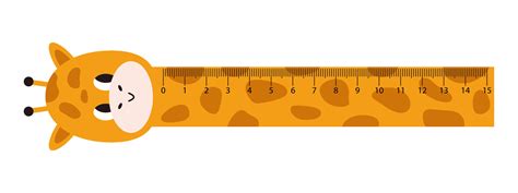 Vector Cute Measuring Ruler Kawaii School Ruler With Giraffe Smiling