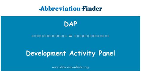 Dap Stands For Development Activity Panel Abbreviation Finder