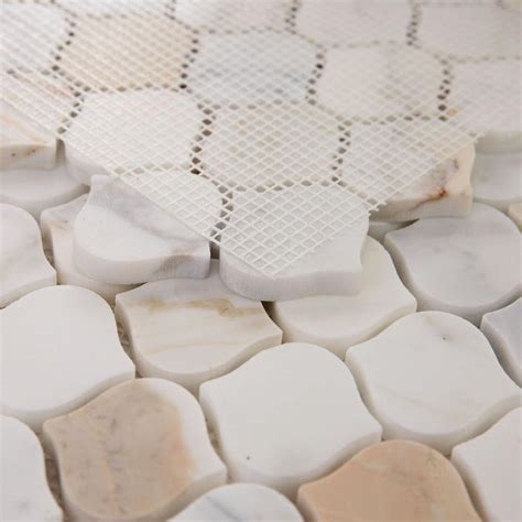 Elysium Tiles Water Drop Calacatta Gold Honed 11 X 11 Marble Mosaic