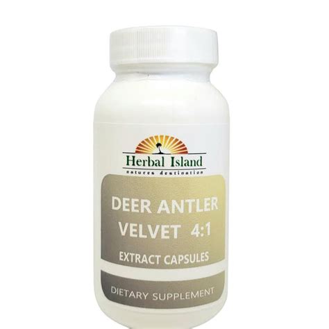 Deer Antler Velvet Extract Powder 41 Capsules Herbal Island