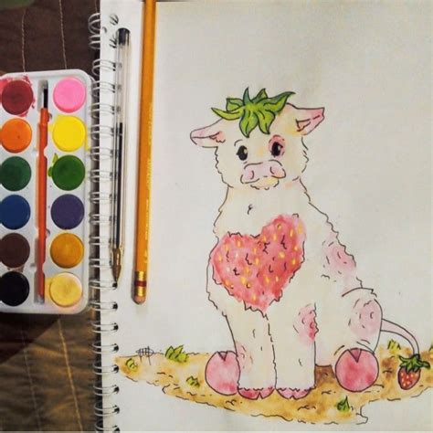 Vaquita De Fresa 🌺🐄🍓🐮💗🥛🌸 En 2025 Arte En Lienzo De Bricolaje Arte En Lienzo Lienzo De Bricolaje