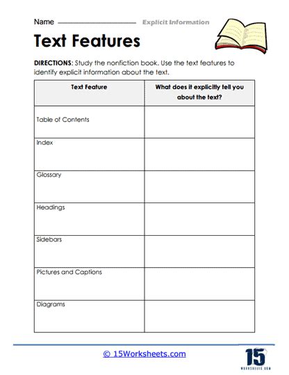 Explicit Information Worksheets 15