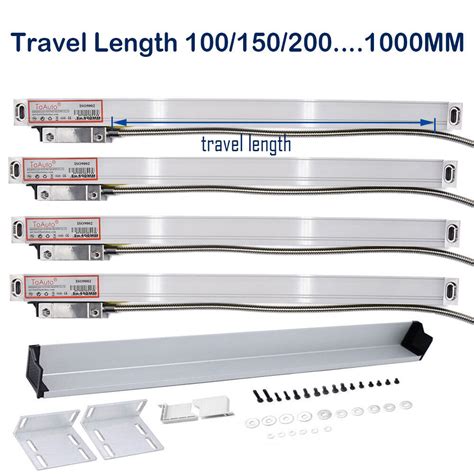 Toauto 5um Linear Scale 100 1000mm Linear Glass Scales For Bridgeport