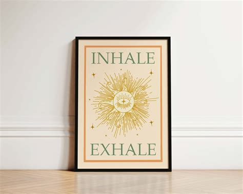 Modroom Inhale Exhale Yoga Print Boho Sun Wall Art Yoga Meditation