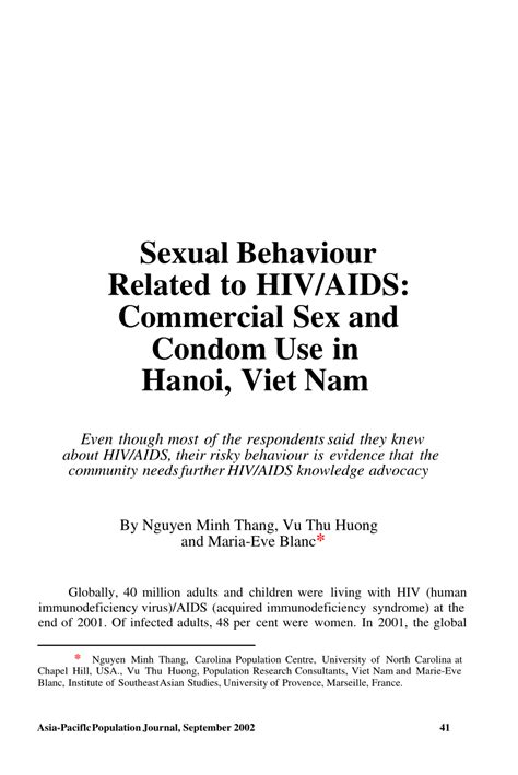Pdf Sexual Behaviour Related To Hivaids Commercial Sex And Condom