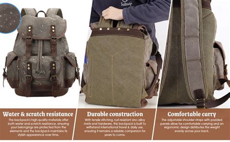 Huachen Vintage Wax Coated Canvas And Leather Backpack