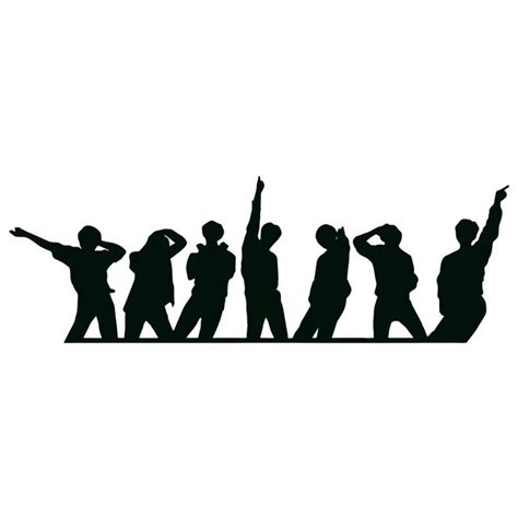 Kpop Bts Member Silhouette Clipart Geekwads In 2022 Clip Art Bts
