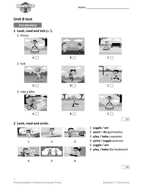 Beehive Tests Level 2 Unit Test 8 Pdf Linguistics Grammar