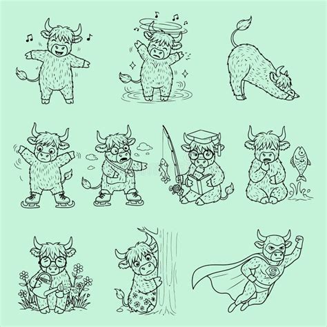 Highland Cattle Characters Stock Illustrations 18 Highland Cattle