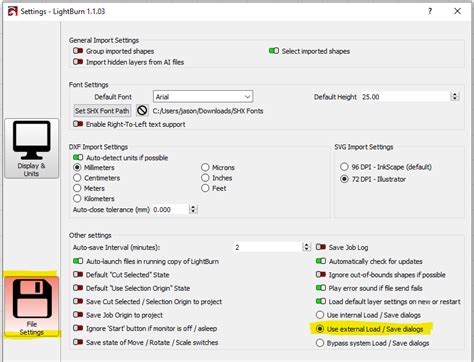Problem With Opening Saving Exporting Files LightBurn Software Questions LightBurn
