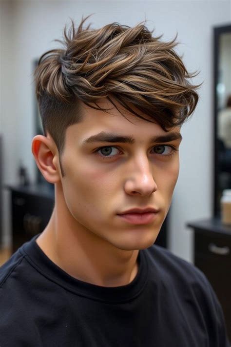 35 Modern Men Hairstyles Caramel Brown Textured Quiff Choppy Quiff