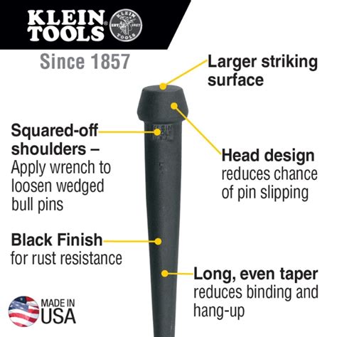 Klein 3255 1 1 4 Broad Head Bull Pin Bc Fasteners And Tools