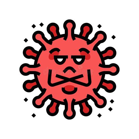 Cute Bacteria Virus Color Icon Vector Illustration Stock Vector