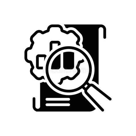 Black Solid Icon For Analysis Report And Data Stock Illustration