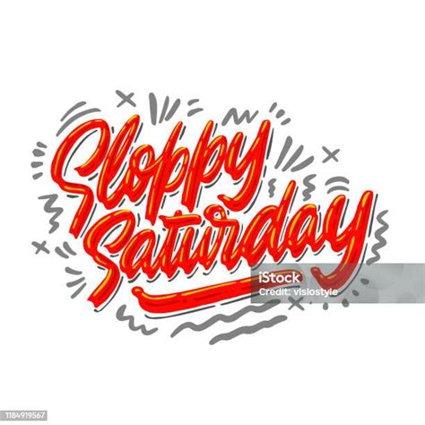 단정치 못한 토요일 서예 비문 주간 인사말 카드 엽서 카드 초대장 배너 템플릿 벡터 브러시 서예 핸드 레터링 타이포그래피 개념에 대한 스톡 벡터 아트 및 기타 이미지