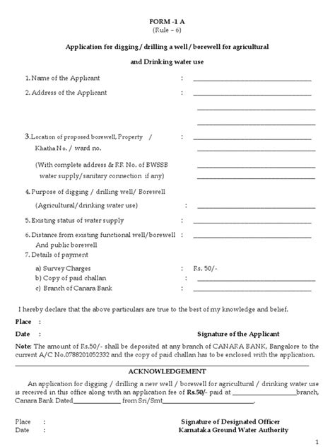 Borewell Application And Registration Forms Pdf Business Energy