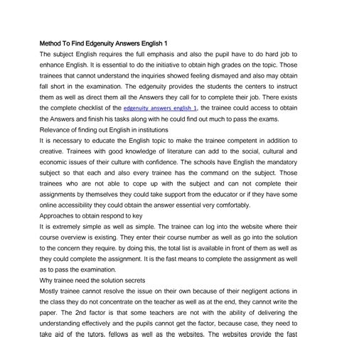 Method To Find Edgenuity Answers English 1docx Docdroid