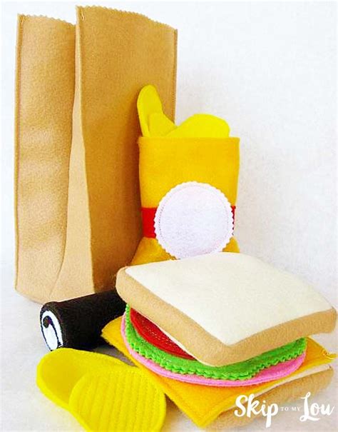 Felt Brown Bag Lunch Tutorial Skip To My Lou Felt Food Patterns