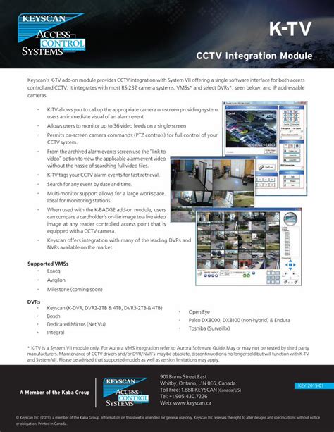 Pdf Cctv Integration Module Keyscan Access Control … Integration Module Control And Cctv