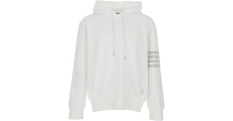 Thom Browne Hoodie With Drawstring Hood And 4bar Logo On The Sleeve In