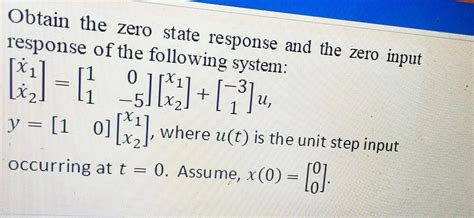 Solved Obtain The Zero State Response And The Zero Input