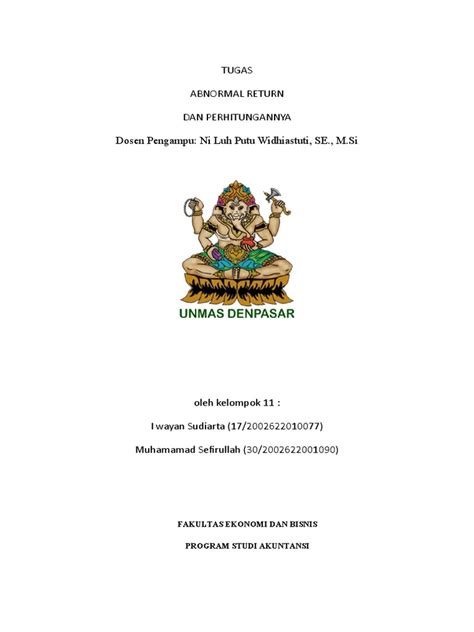 Perhitungan Abnormal Return Dalam Investasi Pdf