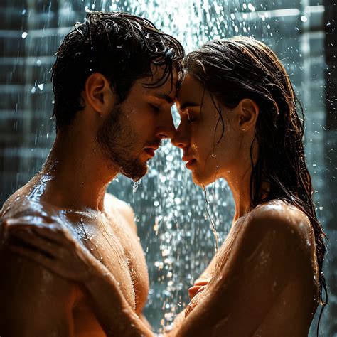 A Guy And A Girl Are Taking A Showersteam Is Around And The