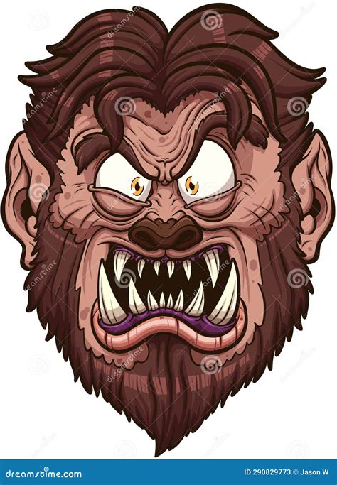 Werewolf Face Vector Illustration With Simple Gradients Stock Vector Illustration Of Monster