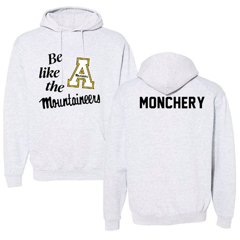 Stephan Monchery Appalachian State University Wrestling Light Gray Be Like Us Hoodie