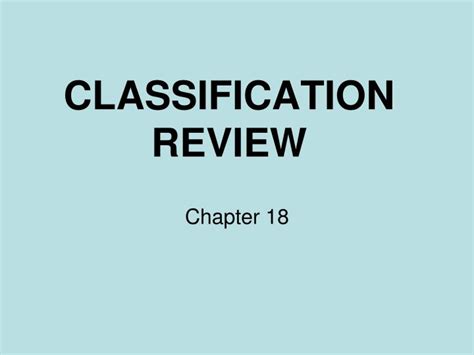 Ppt Classification Review Powerpoint Presentation Free Download Id