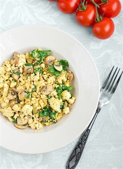5 Ingredient Spinach And Mushroom Tofu Scramble With Variations
