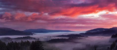 무료 이미지 경치 수평선 겨울 구름 해돋이 일몰 안개 햇빛 새벽 분위기 산맥 황혼 저녁 적운 고지 산등성이 시원한 이미지 스코틀랜드 되다