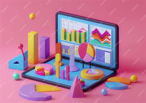 Premium Photo 3d Animated Tablet With Business Data Isometric Render