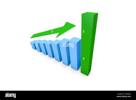 3d rendering front view of business statistic increasing graph chart