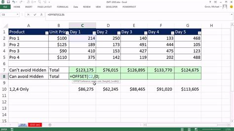 excel magic trick 1010 sumproduct to multiply filtered columns or