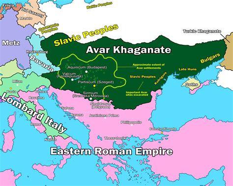 Map Of The Avar Khaganate And Its Surroundings 600ad R Mapporn
