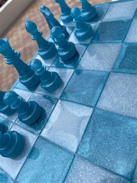 Resin Frozen Themed Chess Set Etsy