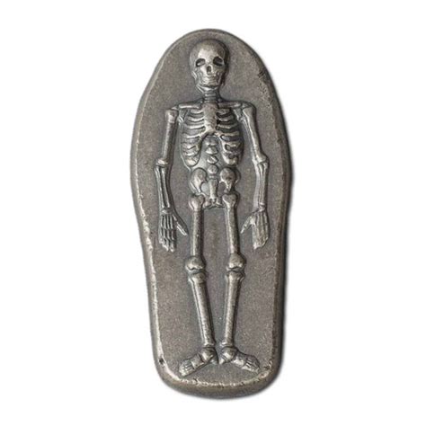 2 Oz 999 Fine Silver Human Skull Monarch 3d Art Bar With Antique