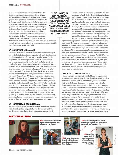Scarlett Johansson Fotogramas Magazine April 2020 Issue • Celebmafia