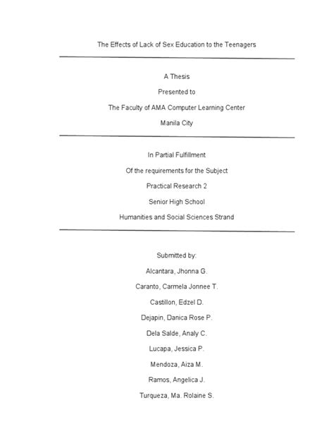 Group 1 Pr2 2 Pdf Sex Education Adolescence