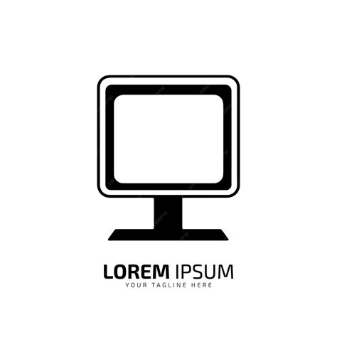 Premium Vector A Logo Of Computer System Lcd Vector Silhouette Icon