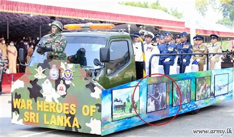 Ltte Photo Displayed Of An Army Vehicle On Independence Day