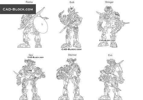 Lego Hero Factory Vector Images Dwg