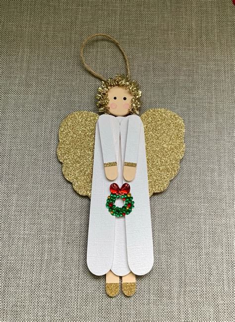 Popsicle Stick Angel Xmas Crafts Handmade Christmas Crafts