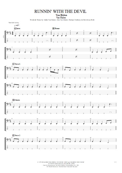 Runnin With The Devil Tab By Van Halen Guitar Pro Guitars Bass