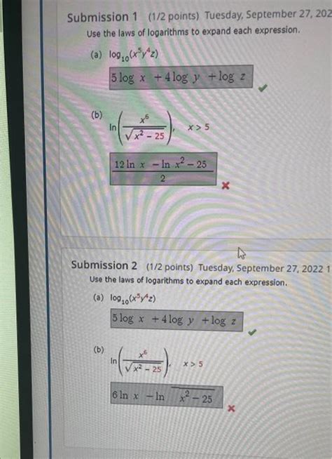 Solved Expand Using Laws Of Logarithms Ln X 6 Square Root