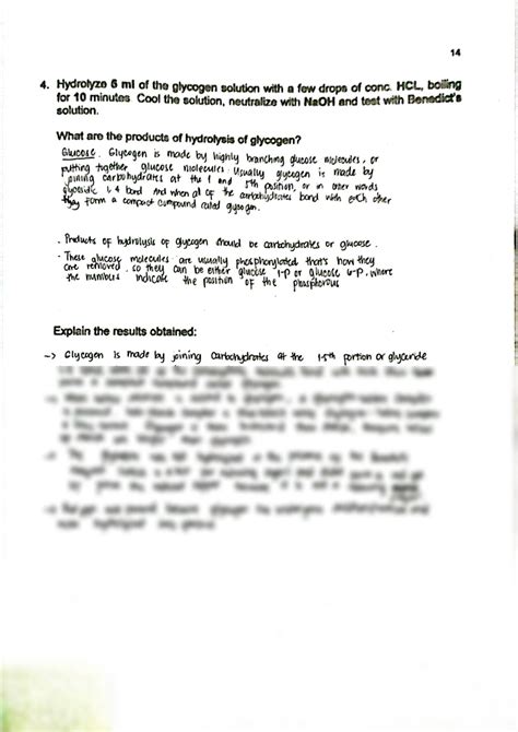 Solution Biochemestry Experiment On Glycogen Studypool
