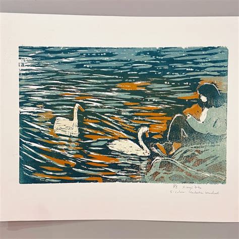 Reduction Woodcut Etsy